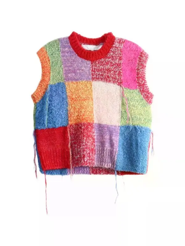 COMME DES GARÇONS TAO Patchwork Intarsia-knit Vest