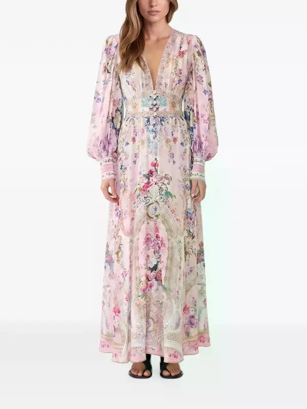 Camilla Palatial Pastels Crystal-embellished Maxi Dress - Pink