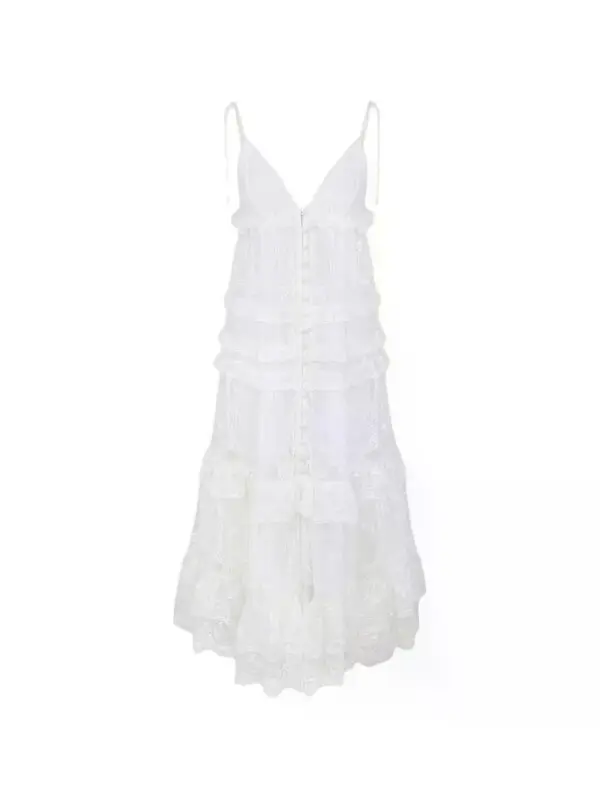 Zimmermann Solstice Tiered Midi Dress - White