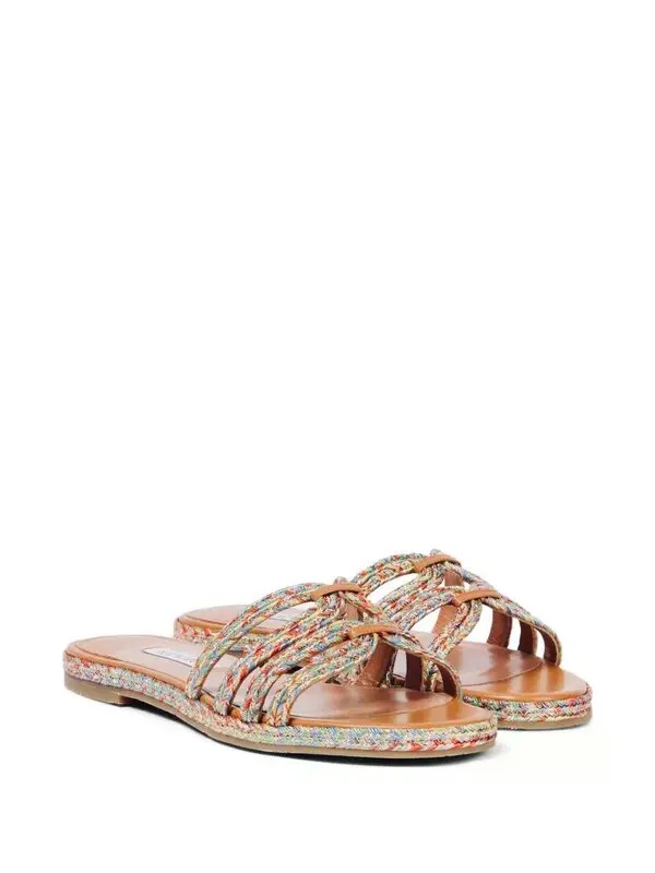 AQUAZZURA Playita Braided Leather Sandals