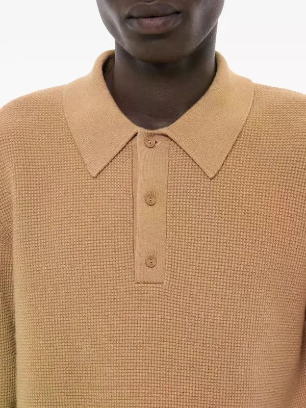 FURSAC Waffle-knit Wool Polo Shirt
