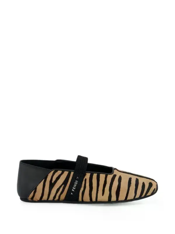 Fendi Academia Animal-print Ballet Flats - Neutrals