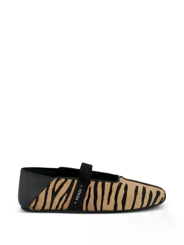 Fendi Academia Animal-print Ballet Flats - Neutrals