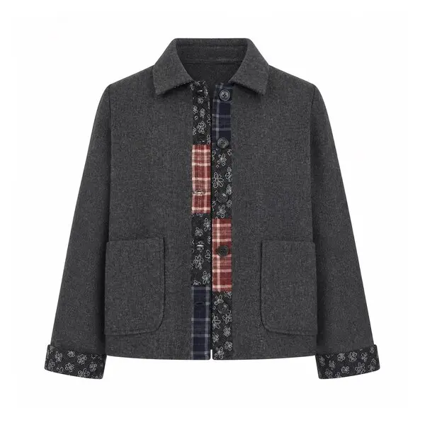 YUMI Patchwork Boxy Jacket