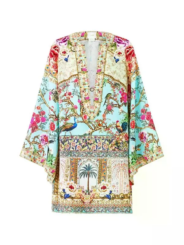 Camilla Sultans And Queens Crystal-embellished Kaftan - Blue