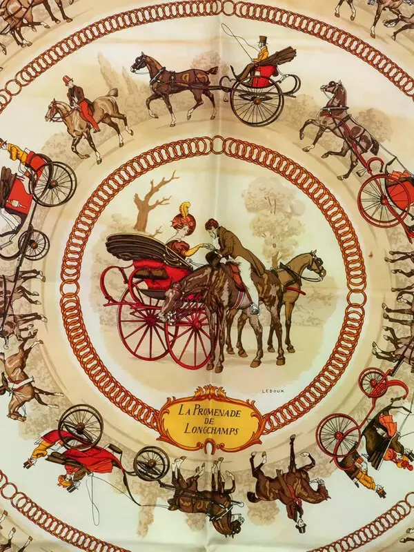 Hermès 20th Century La Promenade De Longchamps Silk Scarf 90 Scarves - Multicolour