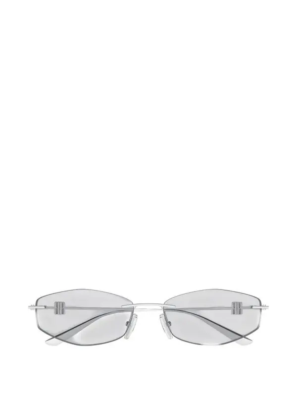 Balenciaga Rimless Geometric-frame Sunglasses - Silver