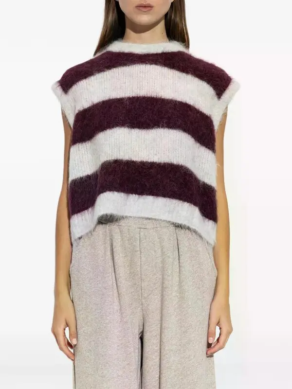 American Vintage Niby Striped Knit Vest - Neutrals