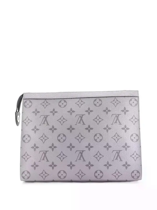 LOUIS VUITTON Pochette Voyage Reverse Monogram Eclipse Canvas Mm Clutch Bag