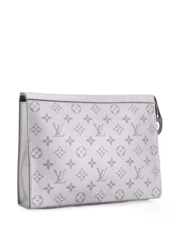 LOUIS VUITTON Pochette Voyage Reverse Monogram Eclipse Canvas Mm Clutch Bag