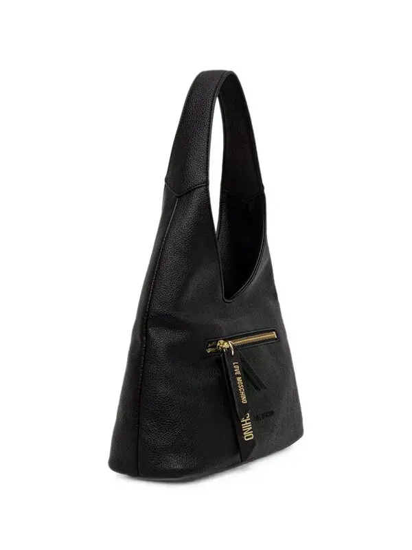Moschino Logo-plaque Pebbled Tote Bag