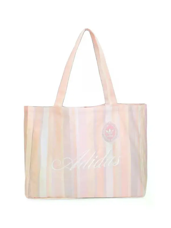 Adidas Summer Glow Logo-embroidered Striped Tote Bag
