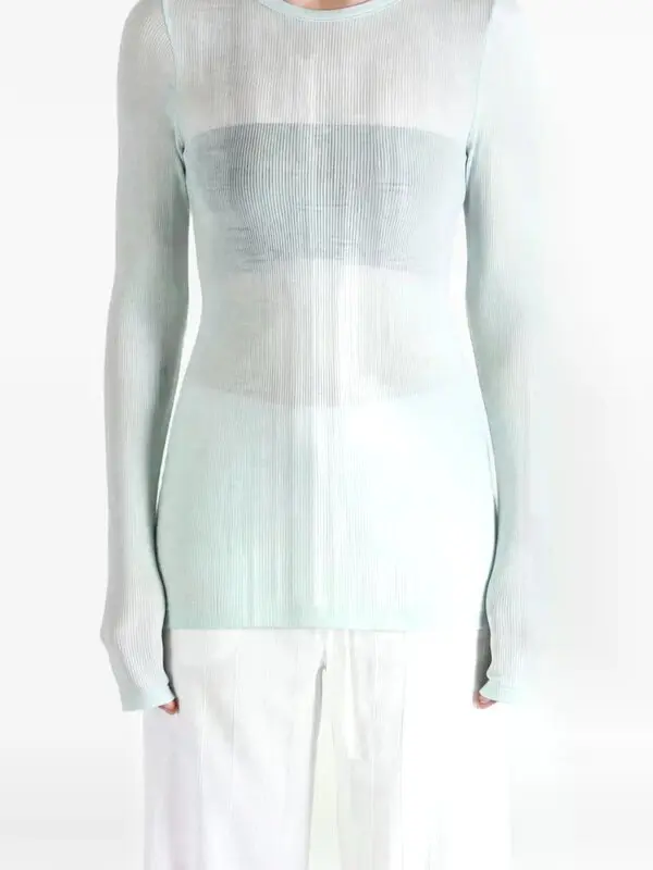 Auralee Ribbed-knit Long-sleeve T-shirt