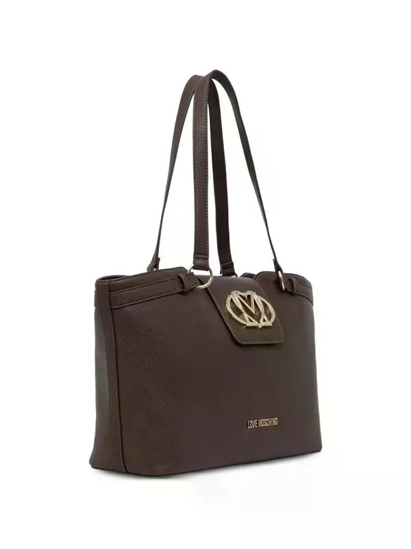 Moschino Logo-plaque Pebbled-effect Tote Bag