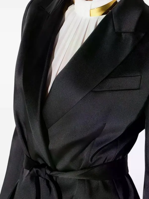 Elisabetta Franchi Stretch Satin Jacket With Belt