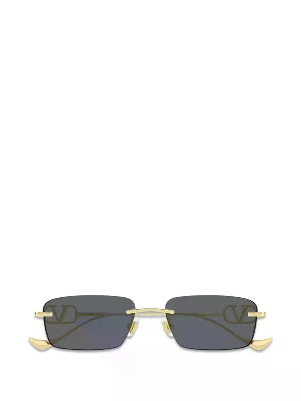 Valentino Garavani Vlogo Signature Rectangle-frame Sunglasses - Gold