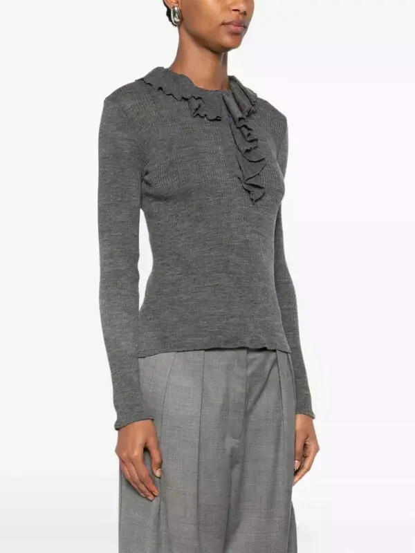 FORTE_FORTE Ruffled Ribbed T-shirt