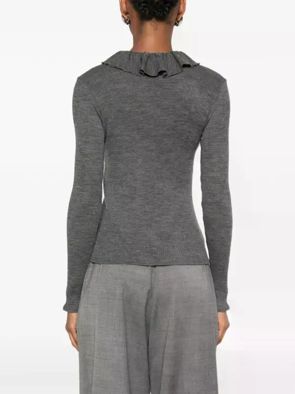 FORTE_FORTE Ruffled Ribbed T-shirt