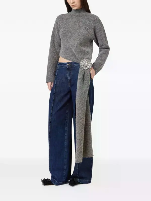 Giuseppe Di Morabito Crystal-embellished Asymmetric Sweater
