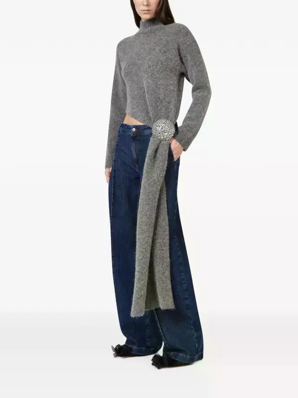 Giuseppe Di Morabito Crystal-embellished Asymmetric Sweater