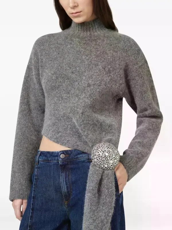 Giuseppe Di Morabito Crystal-embellished Asymmetric Sweater