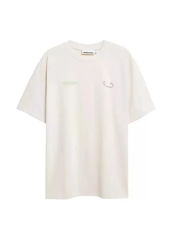 ARMEDANGELS Maarkos Un-wasted Graphic-print Cotton T-shirt - Neutrals