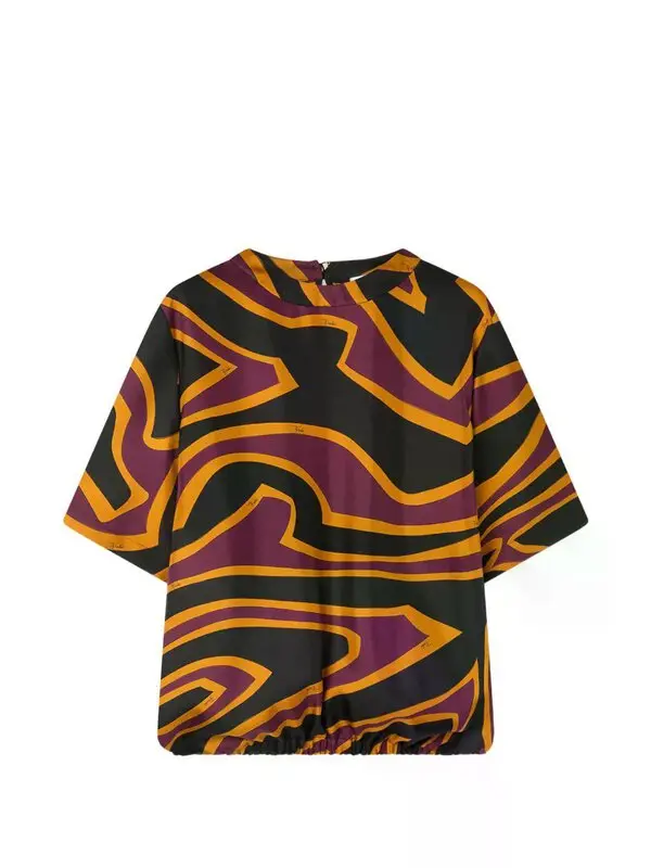 Emilio Pucci Labirinto Print Silk Top