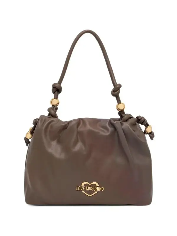 Moschino Bead-embellished Ruched Tote Bag - Brown