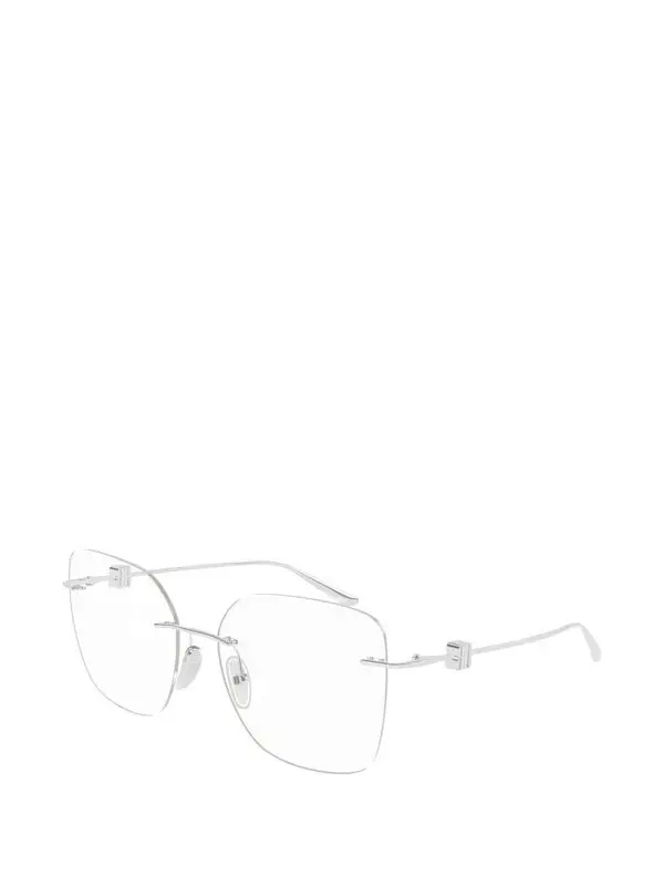 Balenciaga Rimless Square-frame Glasses - Silver