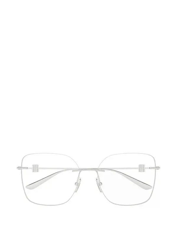 Balenciaga Rimless Square-frame Glasses - Silver