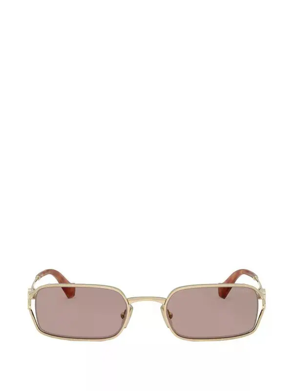 Miu Miu Rectangle-frame Sunglasses - Gold