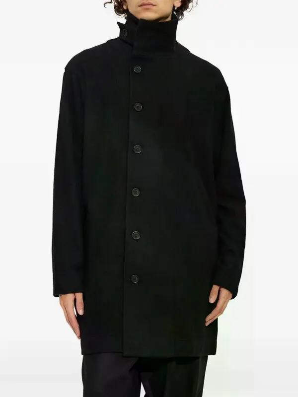 Yohji Yamamoto Stand-up Collar Button-front Coat