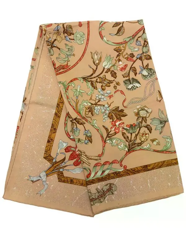 Hermès 20th Century Pierres D Orient Et D Occident Silk Scarf 90 Scarves - Brown