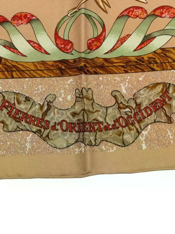 Hermès 20th Century Pierres D Orient Et D Occident Silk Scarf 90 Scarves