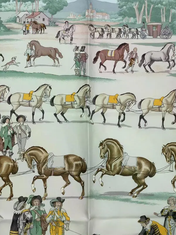 Hermès 1990-2010 Presentation De Chevaux Carre Silk Scarf 90 Scarves - Grey