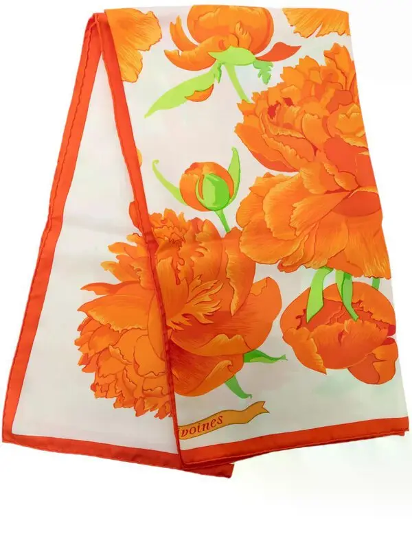 Hermès 2000-2026 Les Pivoines Silk Scarf 90 Scarves