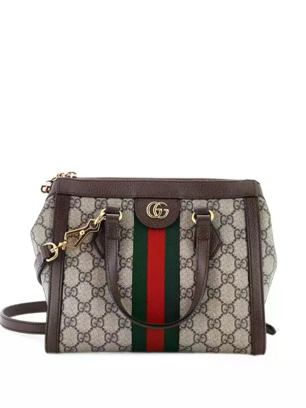 Gucci Ophidia Top Handle Gg Coated Canvas Small Tote Bag
