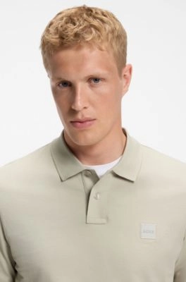 BOSS Slim-fit Polo Shirt In Stretch-cotton Piqu - Light Beige