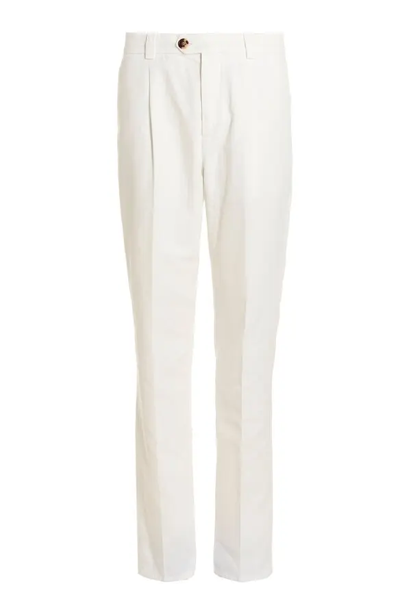 Brunello Cucinelli Cotton Trousers - White