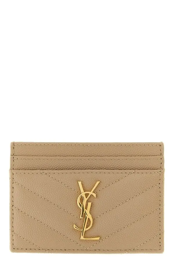 Saint Laurent Cassandre' Card Holder - Beige