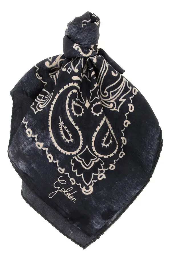 GOLDEN GOOSE Paisley Scarf - Gray