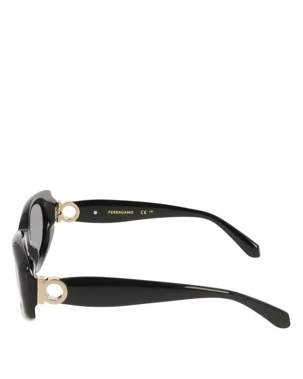 FERRAGAMO Gancini Oval Sunglasses, 54mm - Black