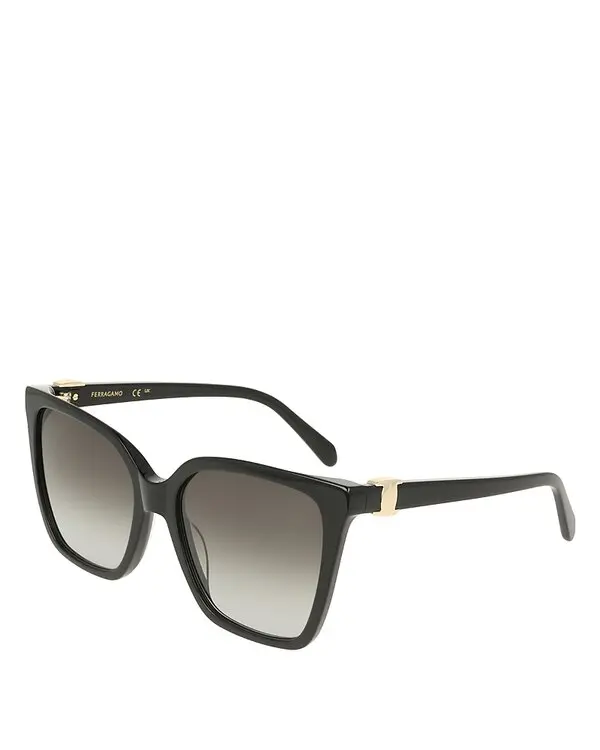 FERRAGAMO Vara Square Sunglasses, 57mm - Black