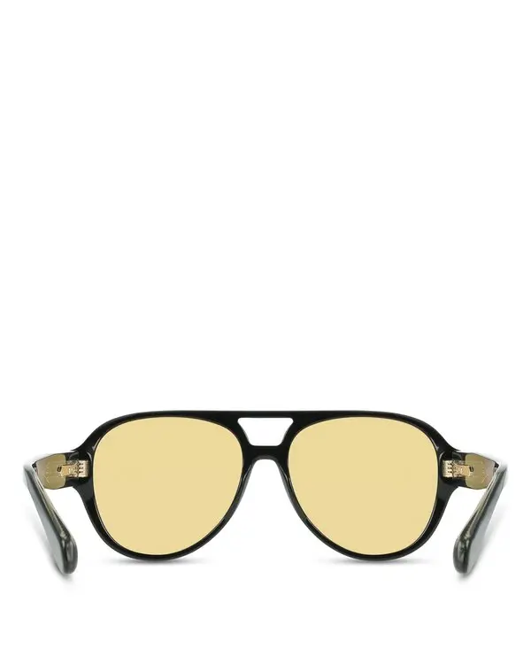 FERRAGAMO Firenze Aviator Sunglasses, 58mm - Black/amber