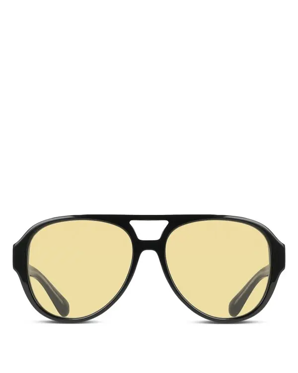 FERRAGAMO Firenze Aviator Sunglasses, 58mm - Black/amber