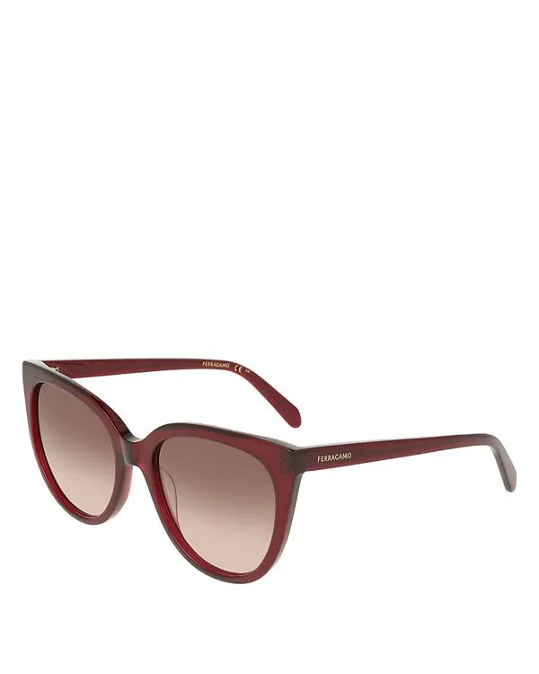 FERRAGAMO Cat Eye Sunglasses, 56mm - Transparent