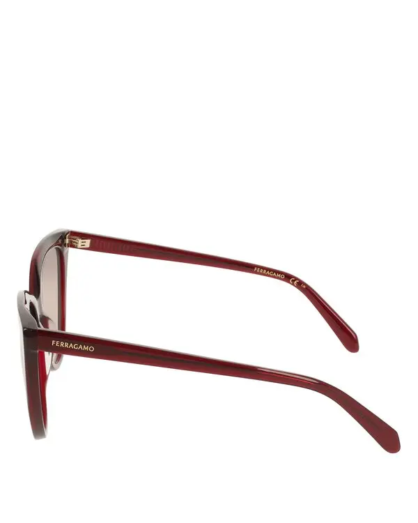 FERRAGAMO Cat Eye Sunglasses, 56mm - Transparent