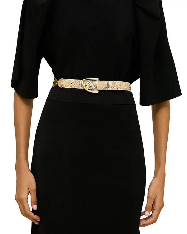Cult Gaia Ailani Embossed Leather Swivel Belt