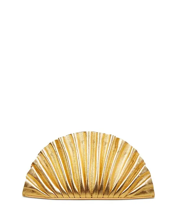 Cult Gaia Nala Mini Pleated Leather Clutch - Gold