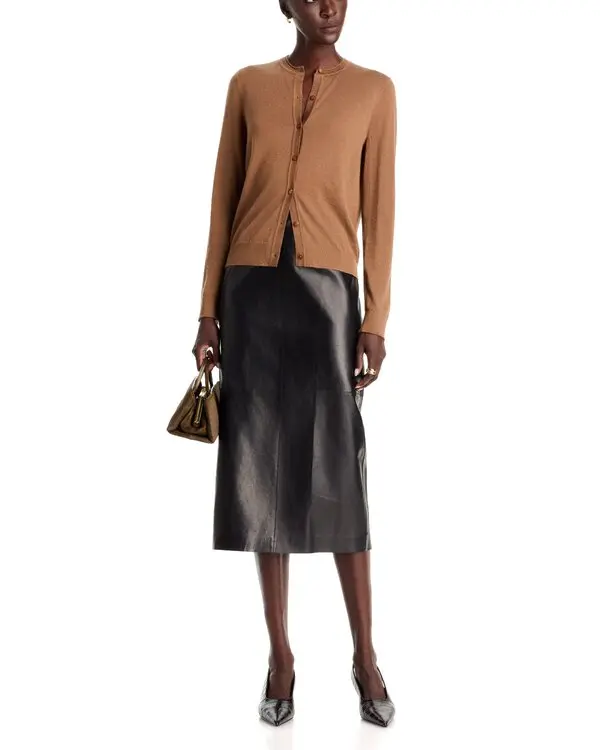 Lafayette 148 New York Crewneck Cashmere Cardigan